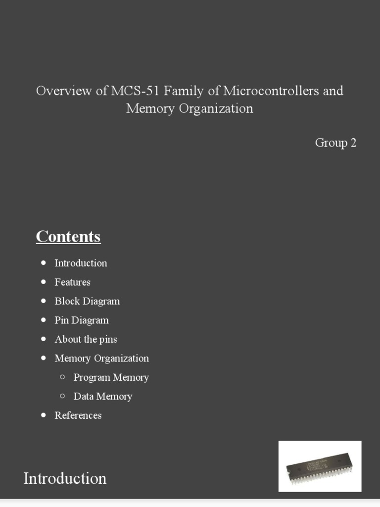 Overview of MCS-51 Family of Microcontrollers and Memory Organization ...