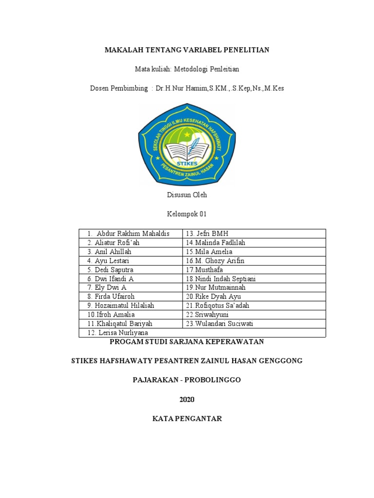 Makalah Tentang Variabel Penelitian | PDF