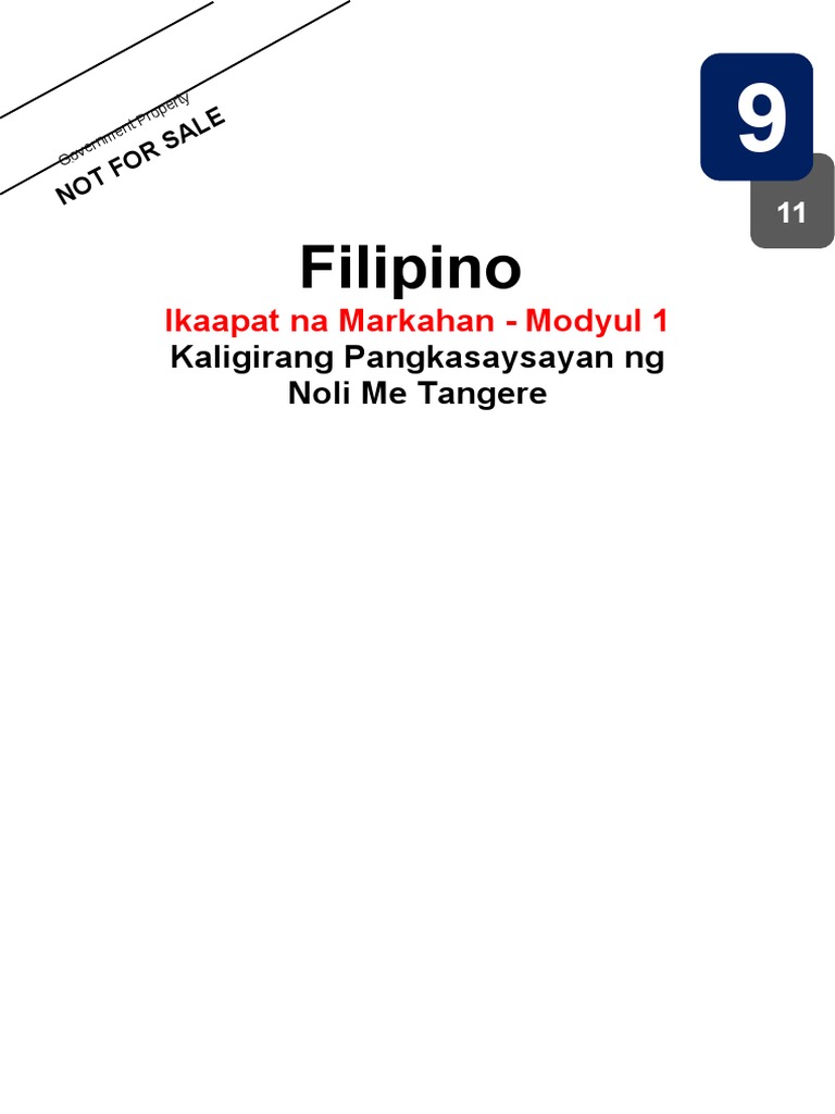FIL9 Q4 Mod1 Kaligirang Pangkasaysayan Noli Me Tangere v4 | PDF