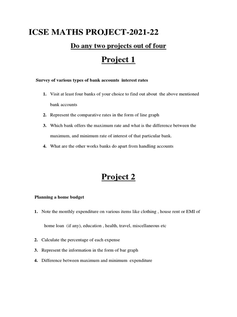 Icse Maths Project 2020 2021 | PDF