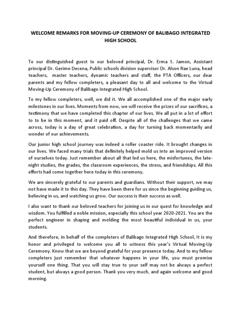 WELCOME REMARKS (Edited) | PDF