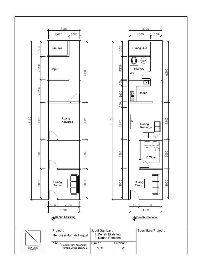 Denah Eksisting Dan Rencana | PDF