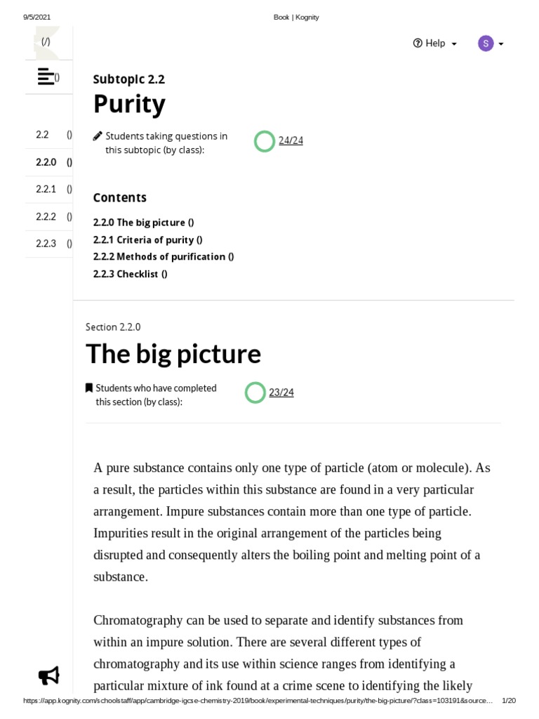 2 2 Kognity Purity Pdf Distillation Solubility