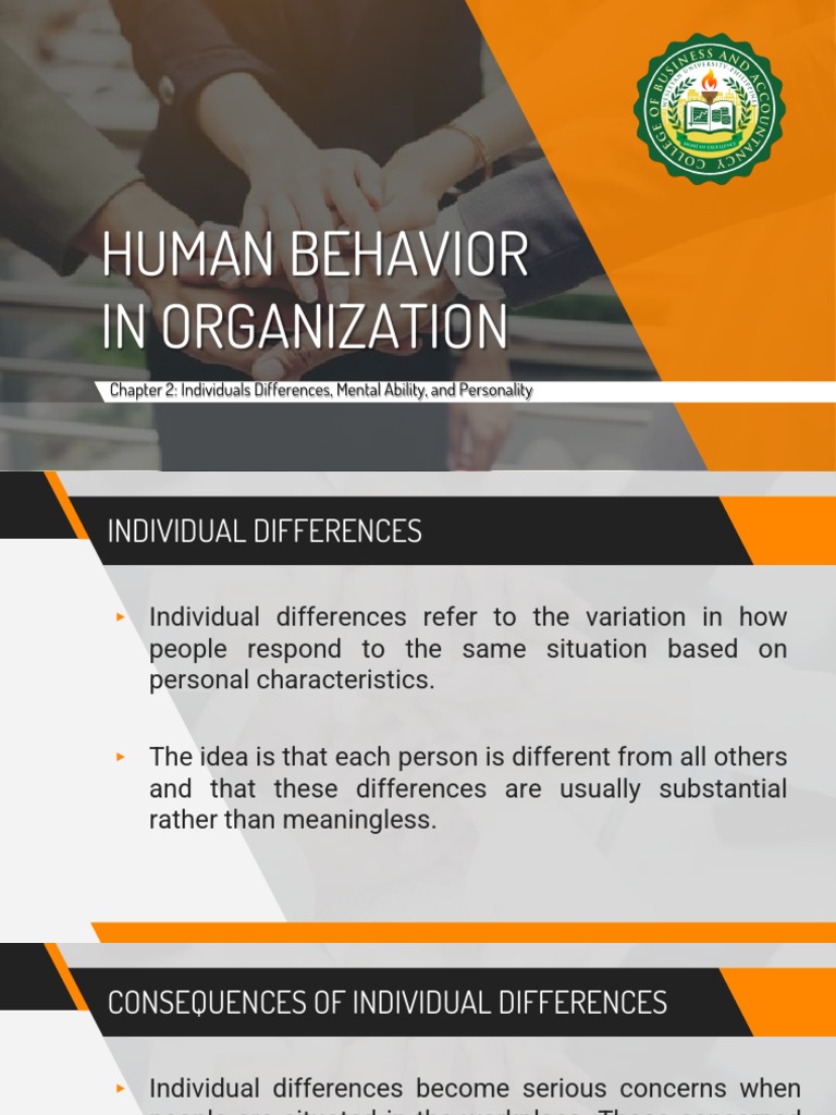 Individual Differences in Workplace Behavior | PDF | Intelligence | Senses