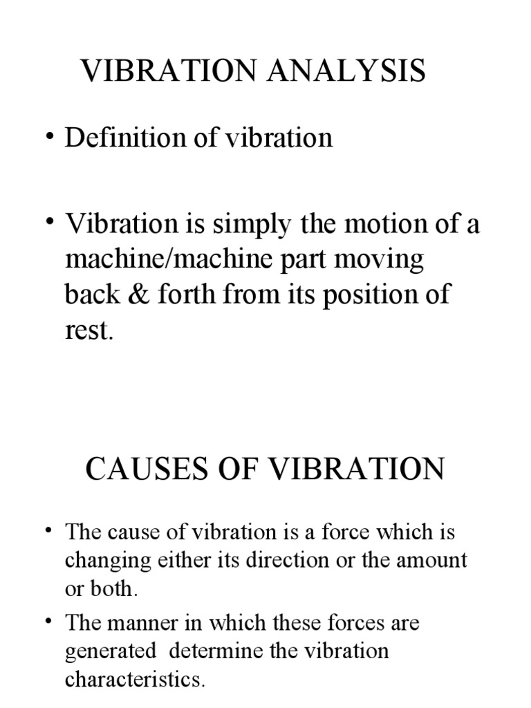Vibration Analysis | PDF | Force | Bearing (Mechanical)
