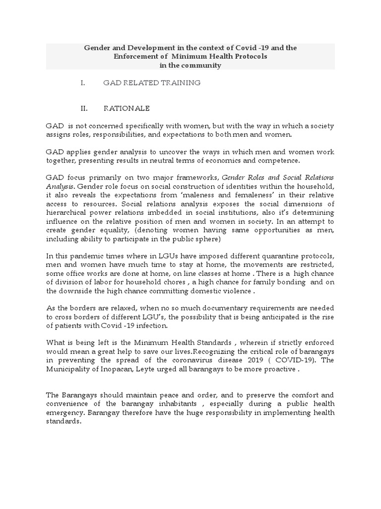 GAD Training Design | PDF | Gender | Gender Studies