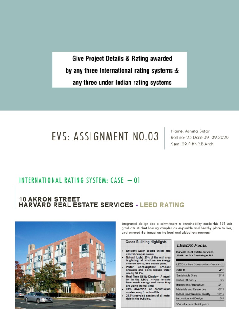 LEED Gold Harvard Housing Project Analysis | PDF | Lighting | Air ...