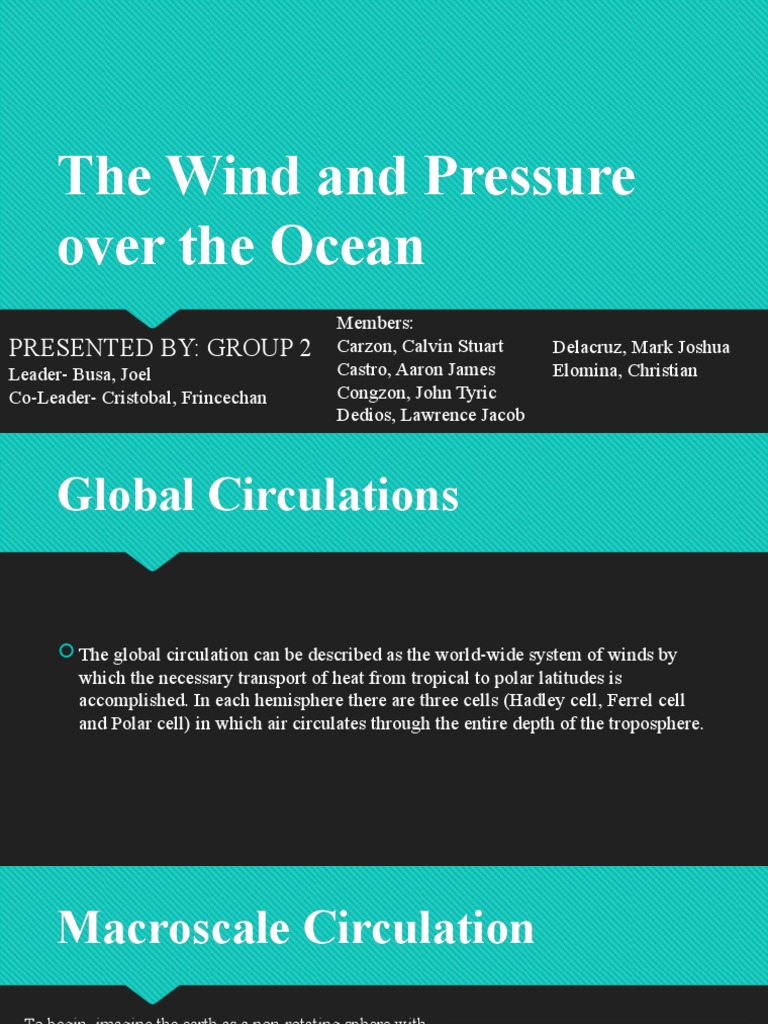 The Wind and Pressure Over The Ocean | PDF | Atmospheric Circulation ...