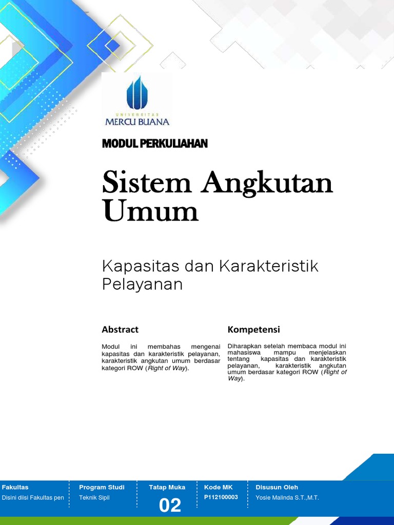 Modul Pertemuan 2 CPMK 2 Kapasitas Dan Karakteristik Pelayanan | PDF