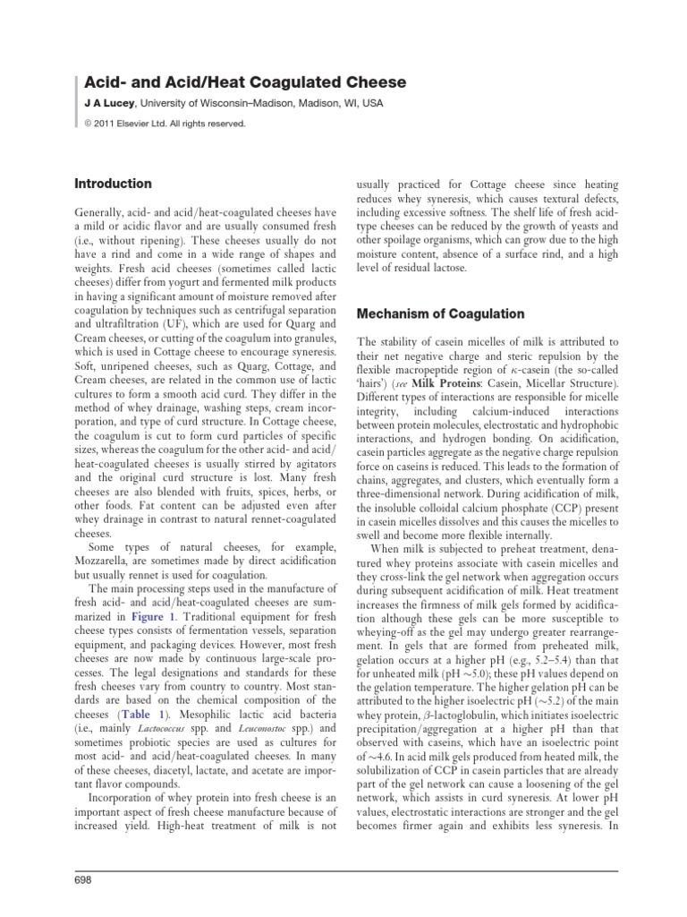 Acid-And Acid/Heat Coagulated Cheese: J A Lucey, University of ...