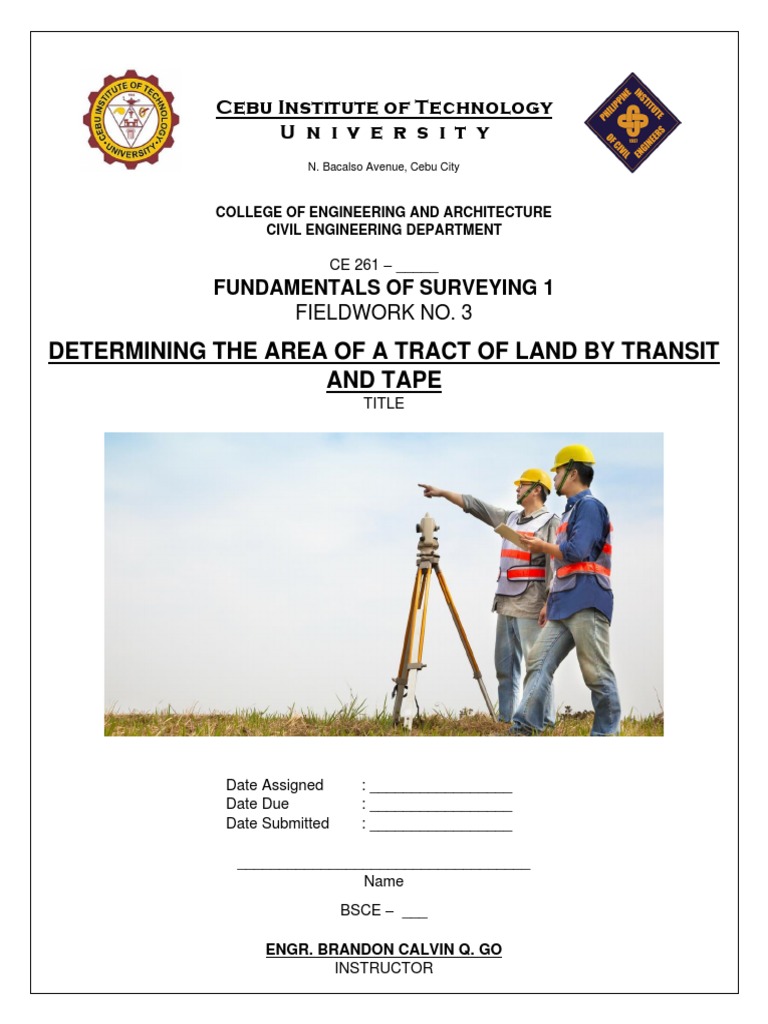 CIT-CE Survey Fieldwork Area Calculation | PDF | Surveying | Area
