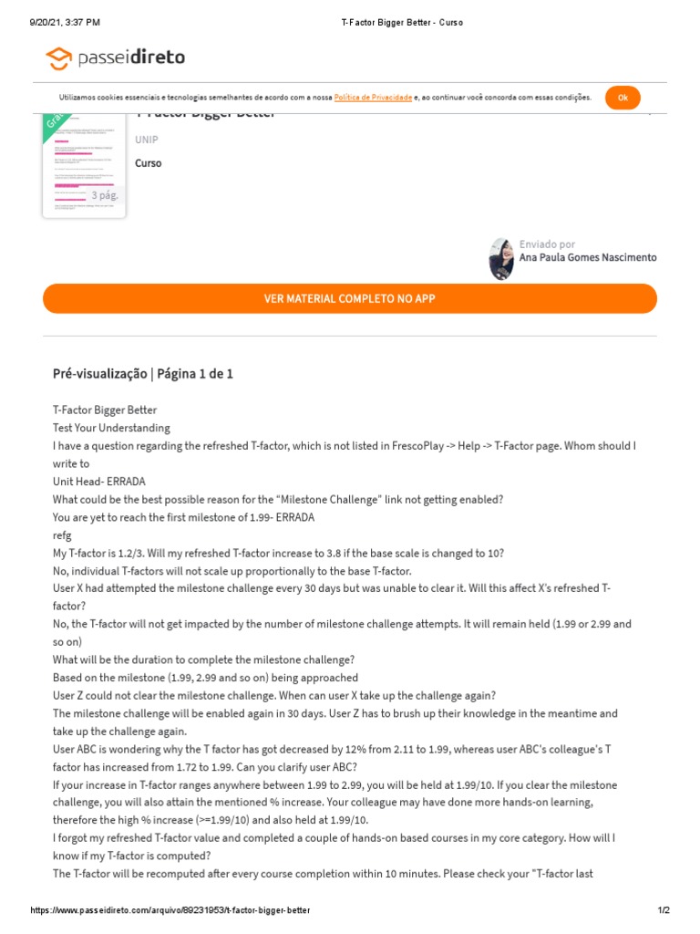 T-Factor Bigger Better - Curso | PDF | Learning | Cognition
