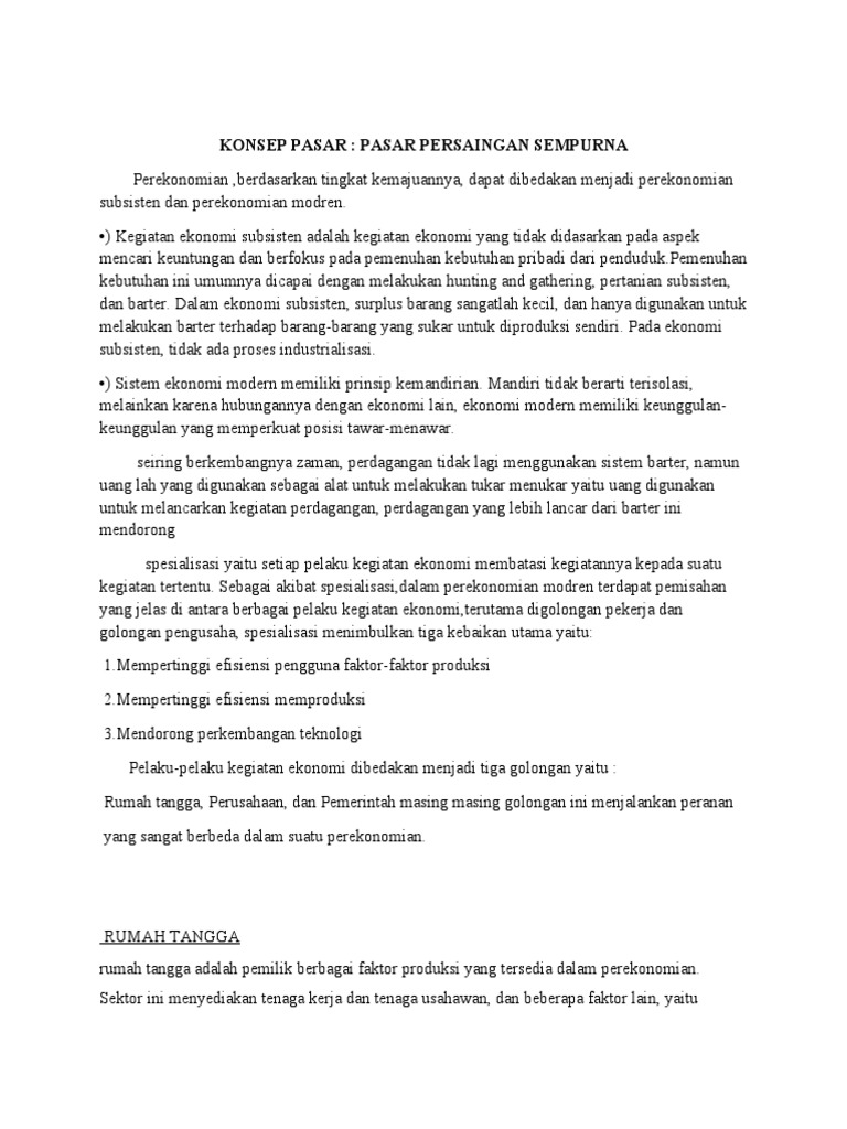Konsep Pasar | PDF