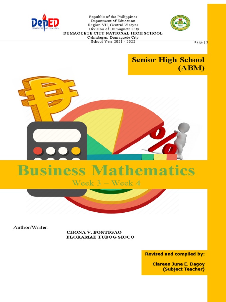 Business Mathematics: Senior High School (ABM) | PDF | Ratio | Mathematics