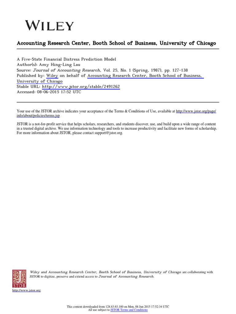A Five-State Financial Distress Prediction Model | PDF | Median ...
