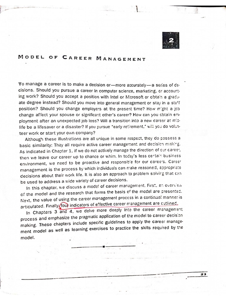 Model of Career Management | PDF