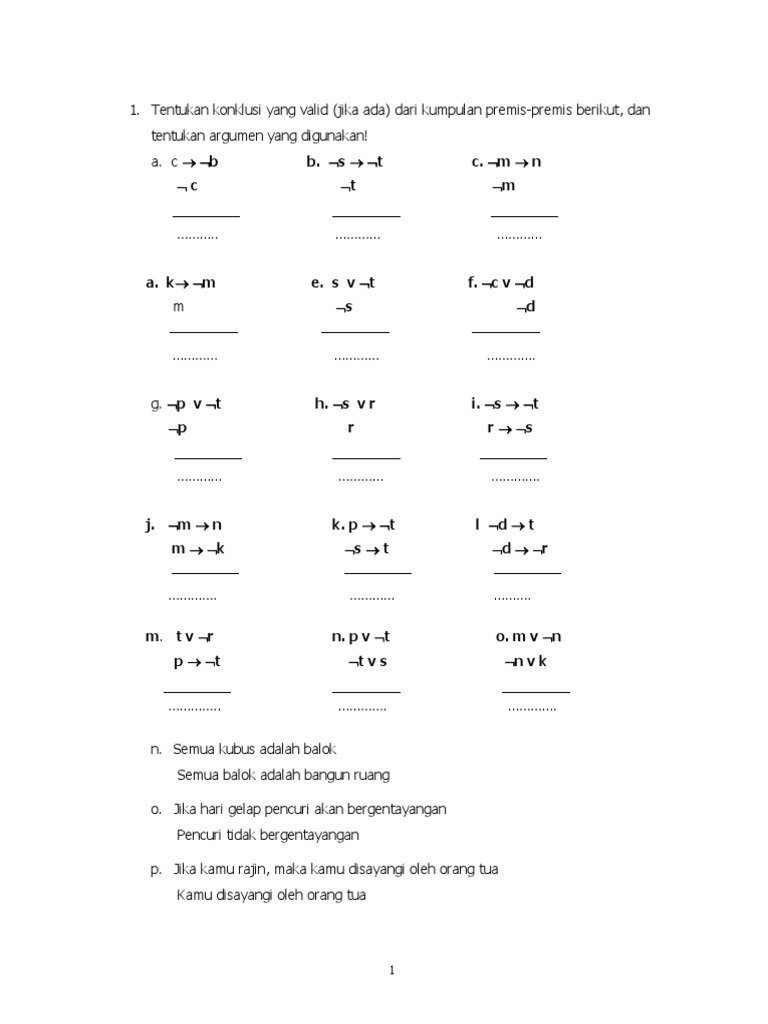 Tugas Logika (DDM 2020) | PDF