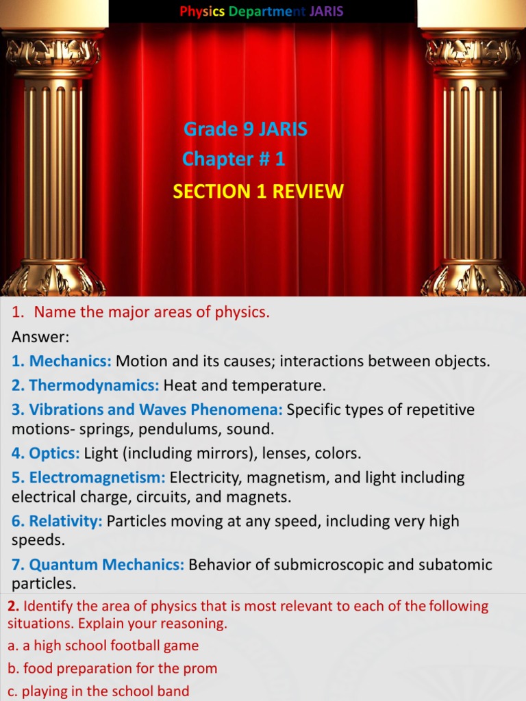 Grade 9 JARIS Chapter # 1: Section 1 Review | PDF