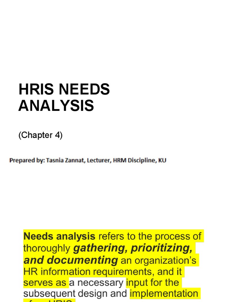Hris - Chapter 4 - Part 1 - Hris Needs Analysis | PDF | Career & Growth | Business