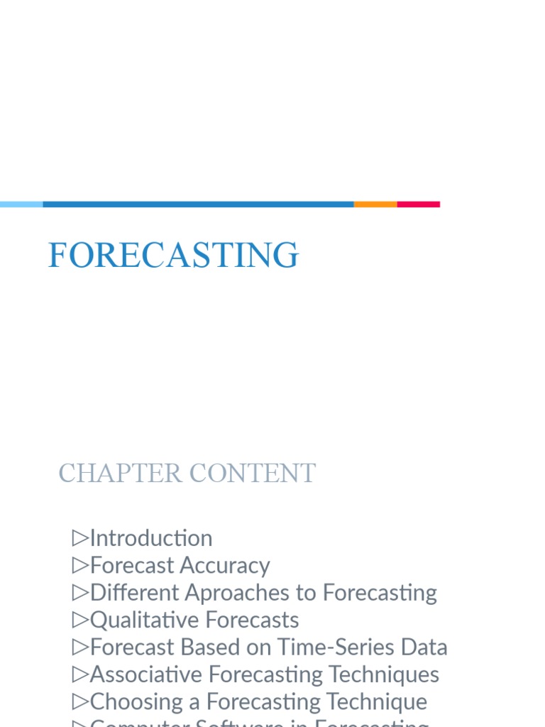 Chapter 3 Forecasting | PDF | Forecasting | Correlation And Dependence