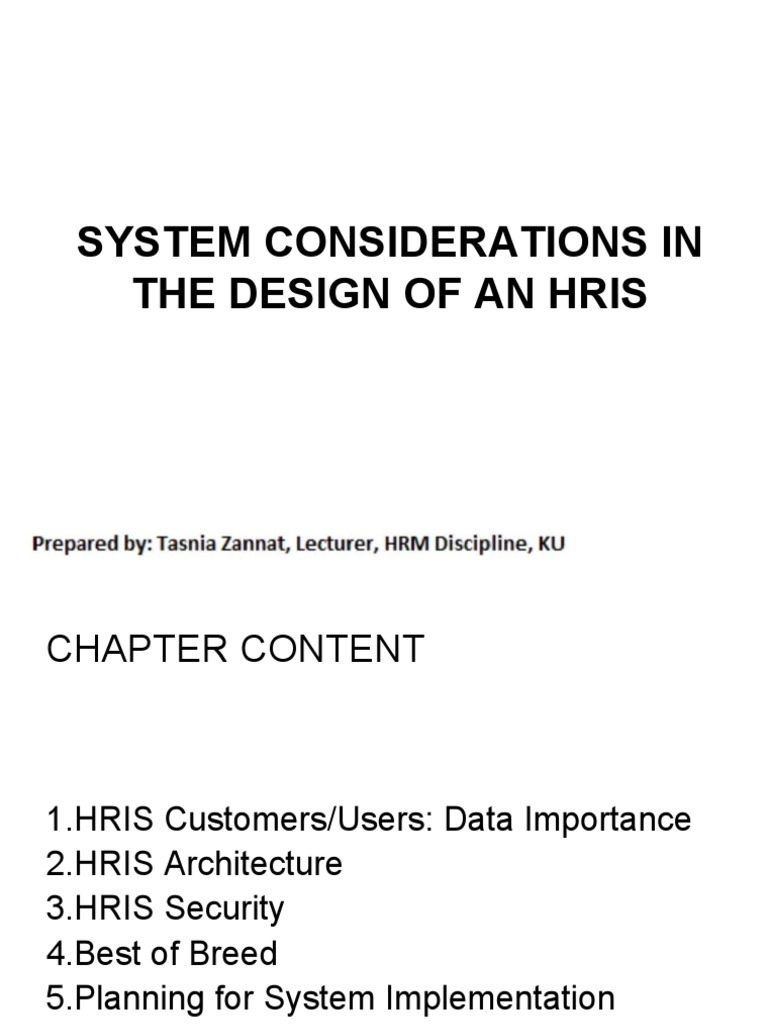 System Considerations in The Design of An Hris | PDF | Cloud Computing ...