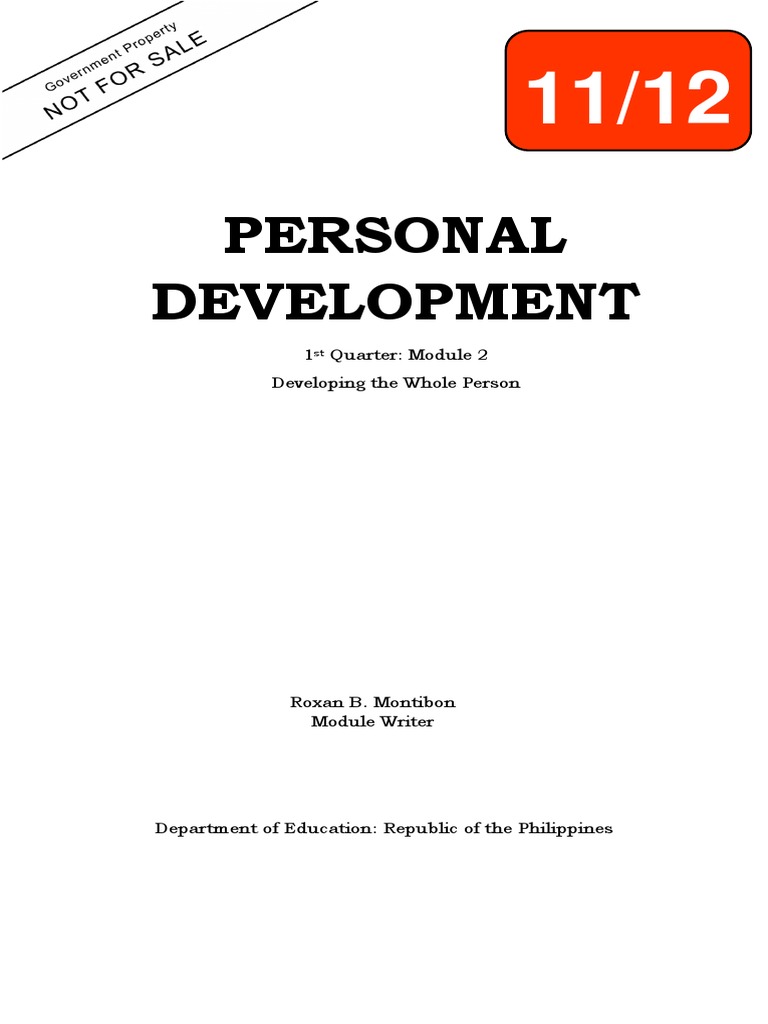 Personal Development: 1 Quarter: Module 2 Developing The Whole Person ...