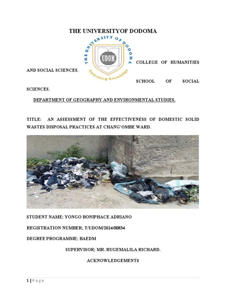 Research Report | PDF | Waste Management | Waste