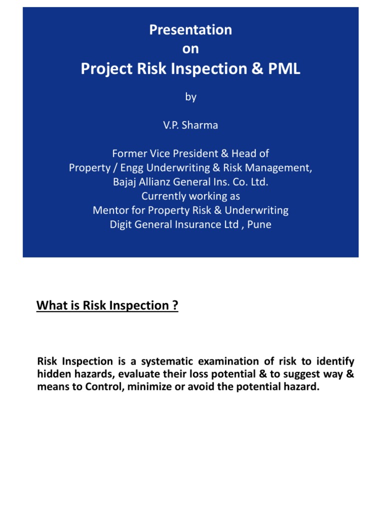 Project Risk Inspection PML | PDF | Insurance | Risk