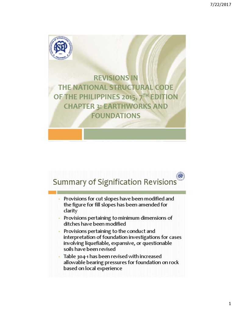 Revisions in The National Structural Code of The Philippines 2015, 7 ...