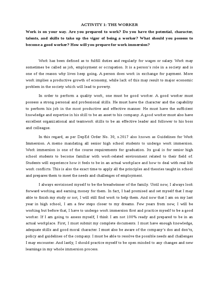 Immersion | Download Free PDF | Job Interview | Confidentiality