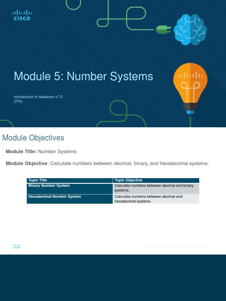 Module 5: Number Systems: Introduction To Networks v7.0 (ITN) | PDF | Decimal | Computing
