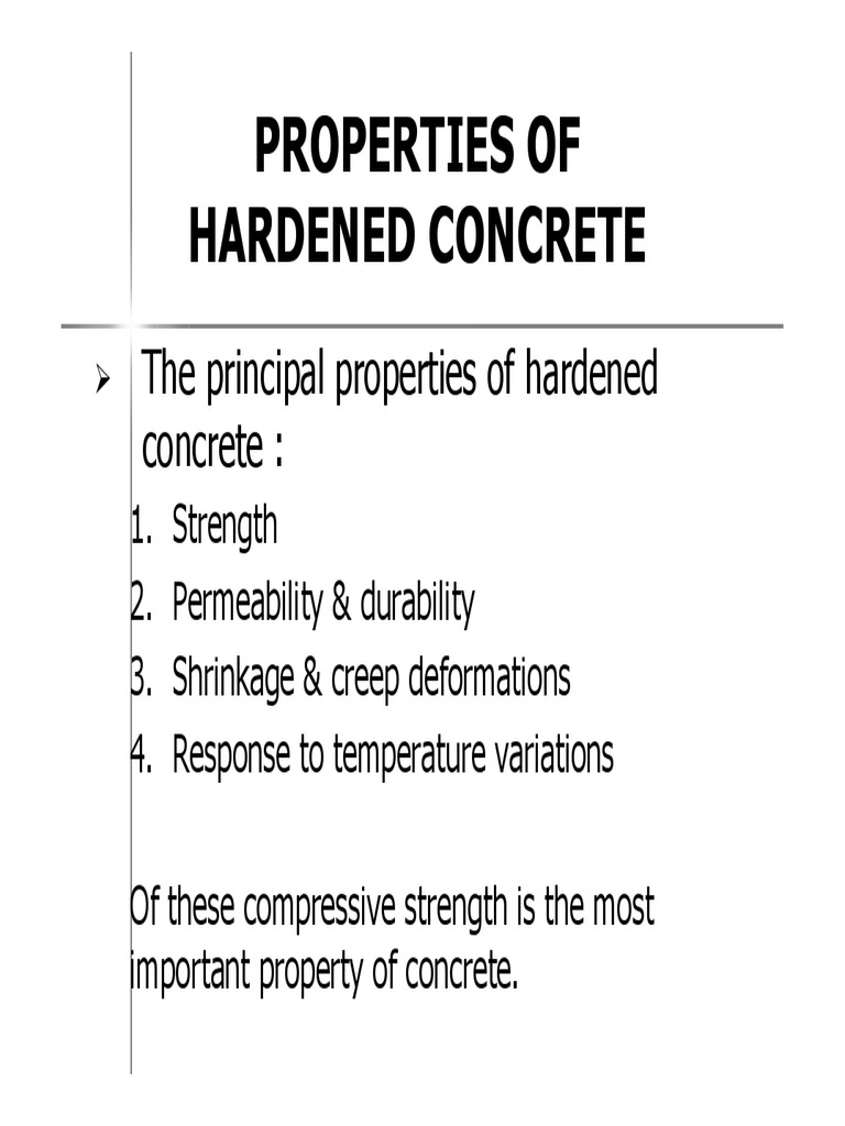 Properties of Hardened Concrete-Strength | PDF | Concrete | Strength Of ...
