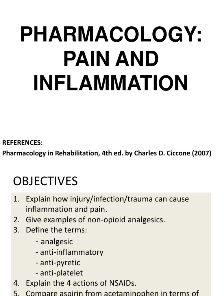 Topic 2. Pharmacology For Pain and Inflammation R | Download Free PDF ...