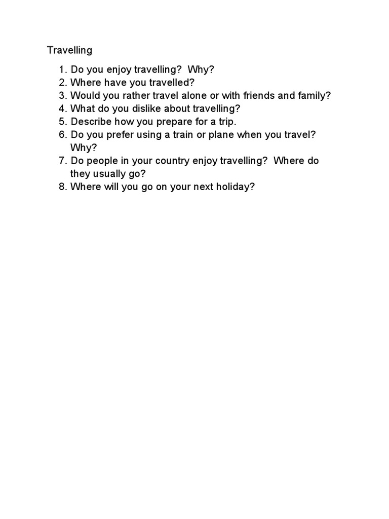 Task I Topic Travelling | PDF | Travel