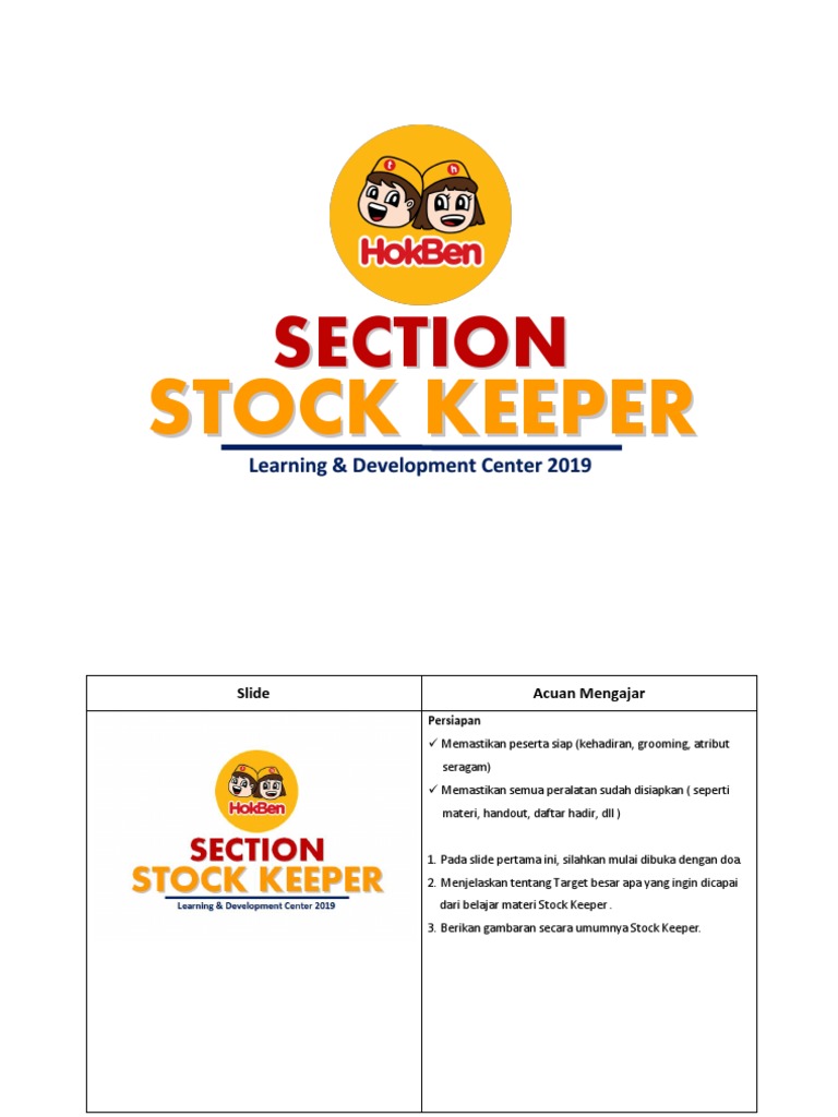 Tugas dan Lingkup Kerja Stock Keeper | PDF