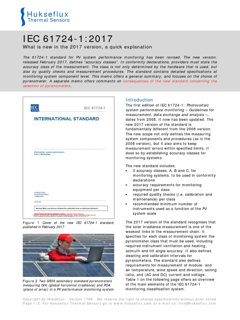Iec 61724-1 2017 Version | PDF | Calibration | Photovoltaic System
