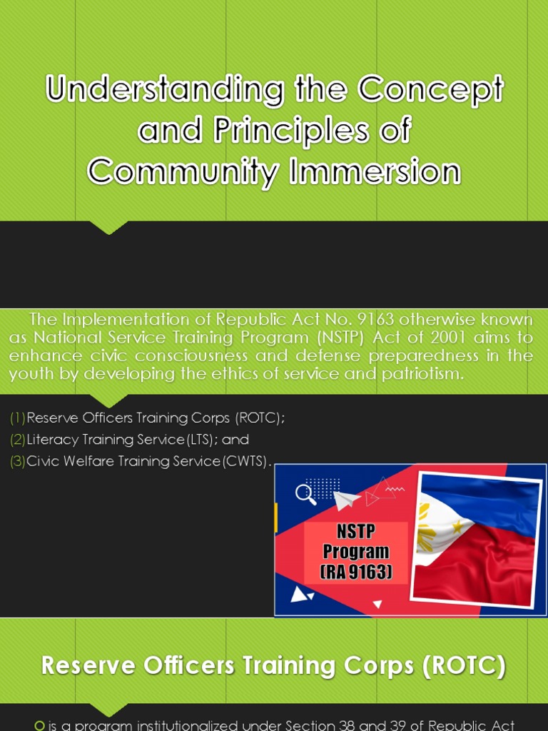 Understanding The Concept and Principles of Community Immersion | PDF ...