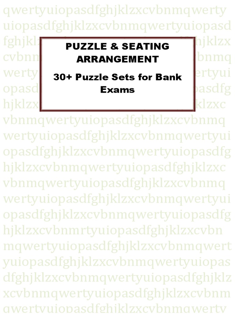 Puzzle & Seating Arrangement 30+ Puzzle Sets For Bank Exams | PDF ...