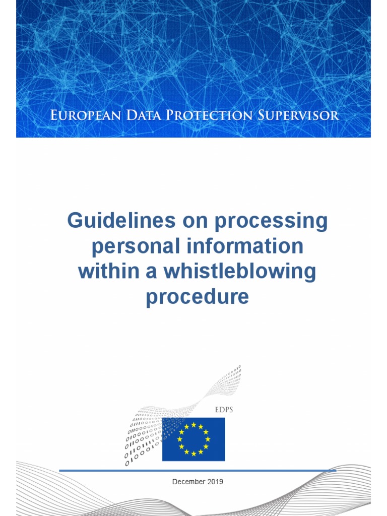 EDPS - (Guidelines) On Processing PI in Whistleblowing Procedure A 17 ...
