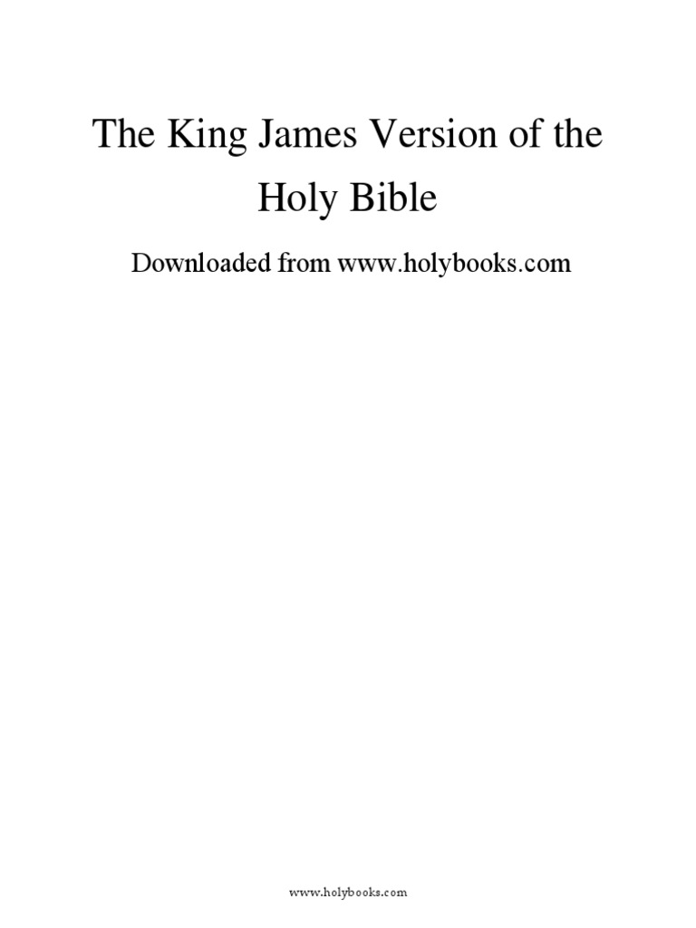 The Holy Bible King James Version | PDF | King James Version | Old ...