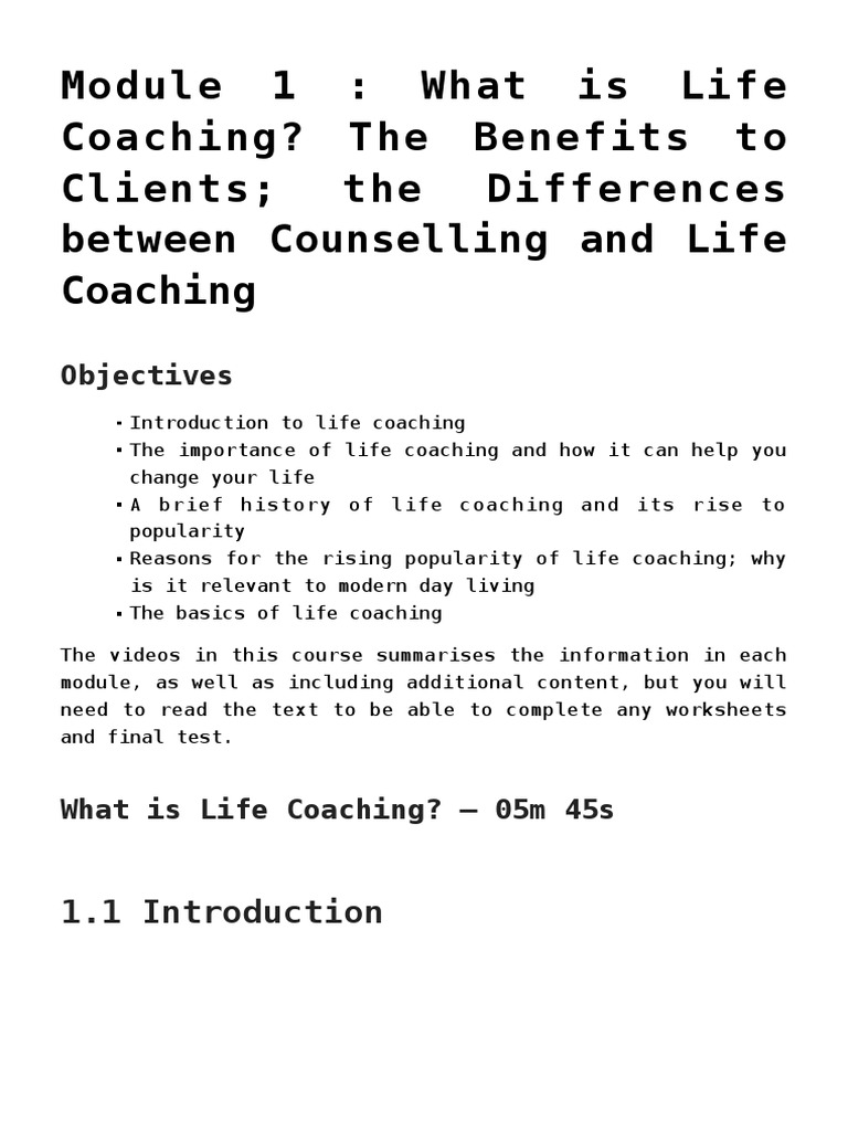 Life Coaching 1 | PDF | Goal | Motivational