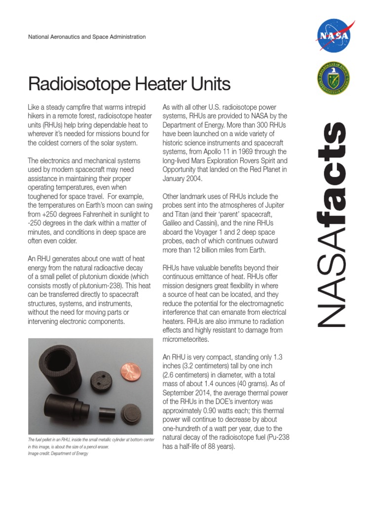 Radioisotope Heater Units: National Aeronautics and Space ...