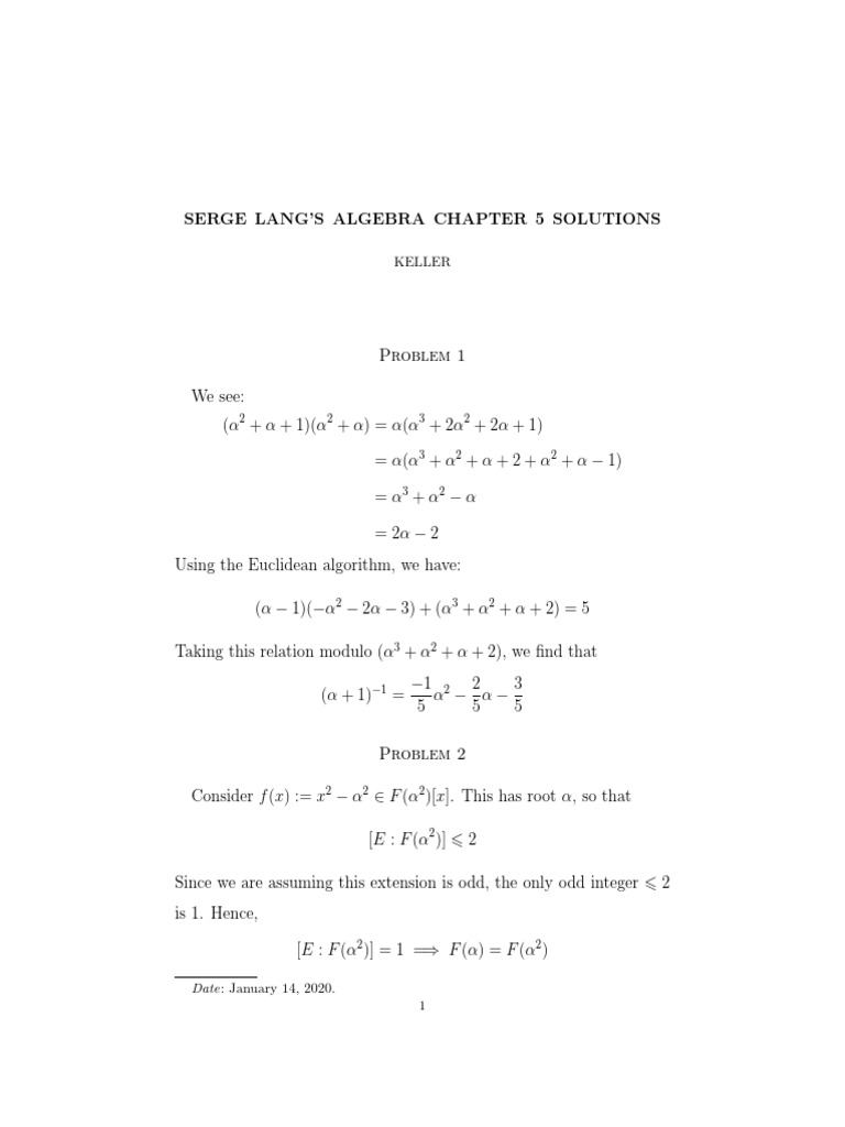 Lang Chapter 5 | PDF | Field (Mathematics) | Algebra