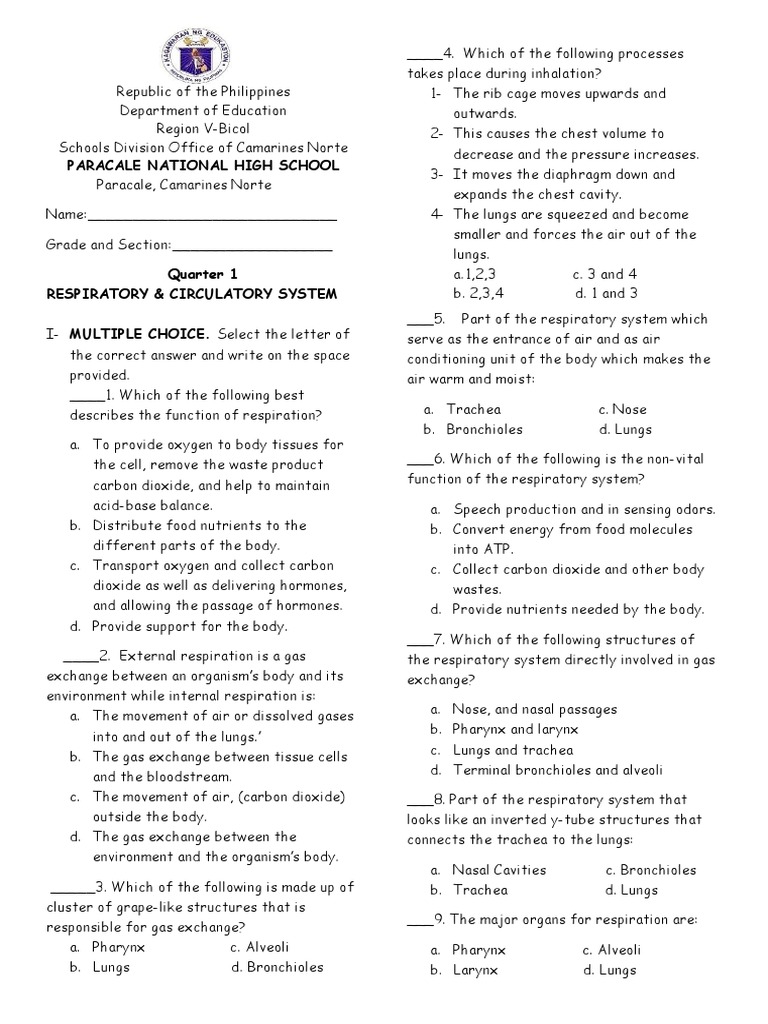 Summative Test SCIENCE 9 Q1MOD1 | PDF | Heart | Atrium (Heart)
