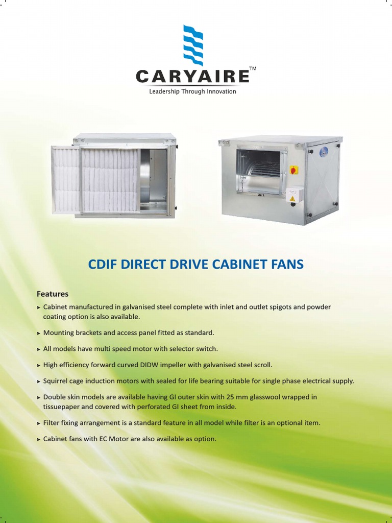 Cdif Direct Drive Cabinet Fans: Features | PDF | Electric Power ...