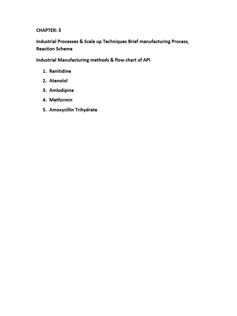 Chapter-3 Industrial Mfg. Methods & Flow Chart of API | PDF ...