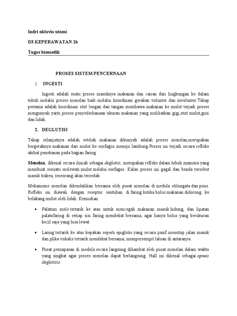Proses Sistem Pencernaan Manusia | PDF | Kesehatan Holistik
