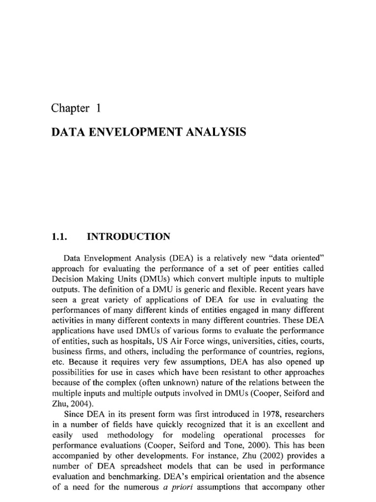 Data Envelopment Analysis: Intro and Envelopment Models | PDF | Mathematical Optimization | Analysis
