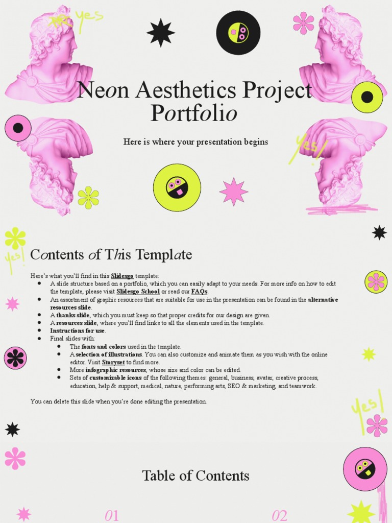 Neon Aesthetics Project Portfolio by Slidesgo | PDF | Planets | Solar ...