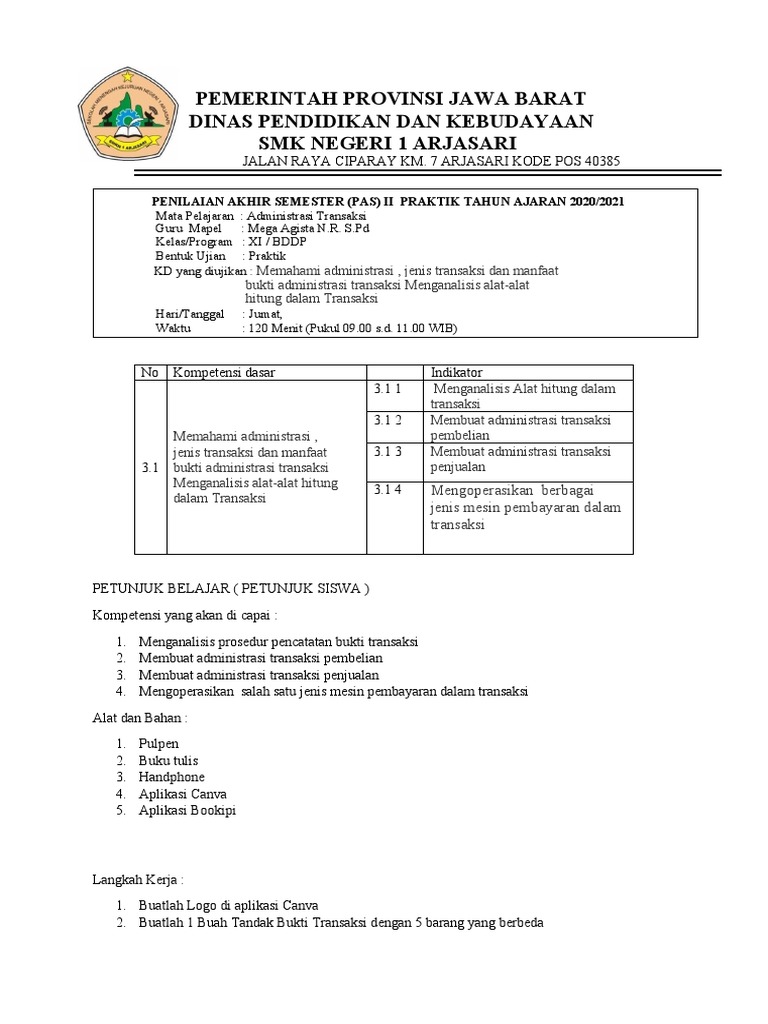 Jobsheet at Kelas Xi Pat Genap | PDF